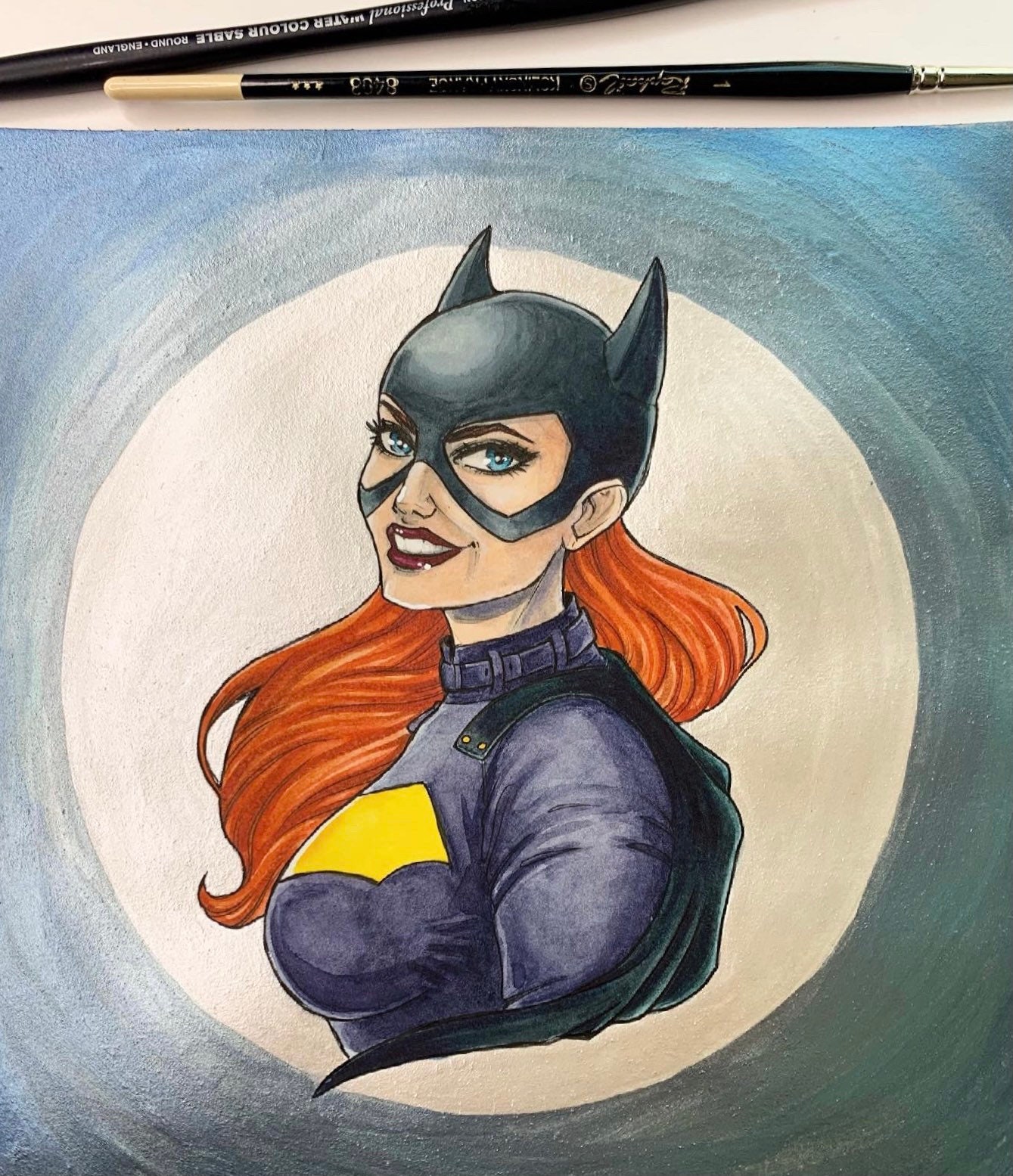 Batgirl Original Watercolor Painting - Etsy