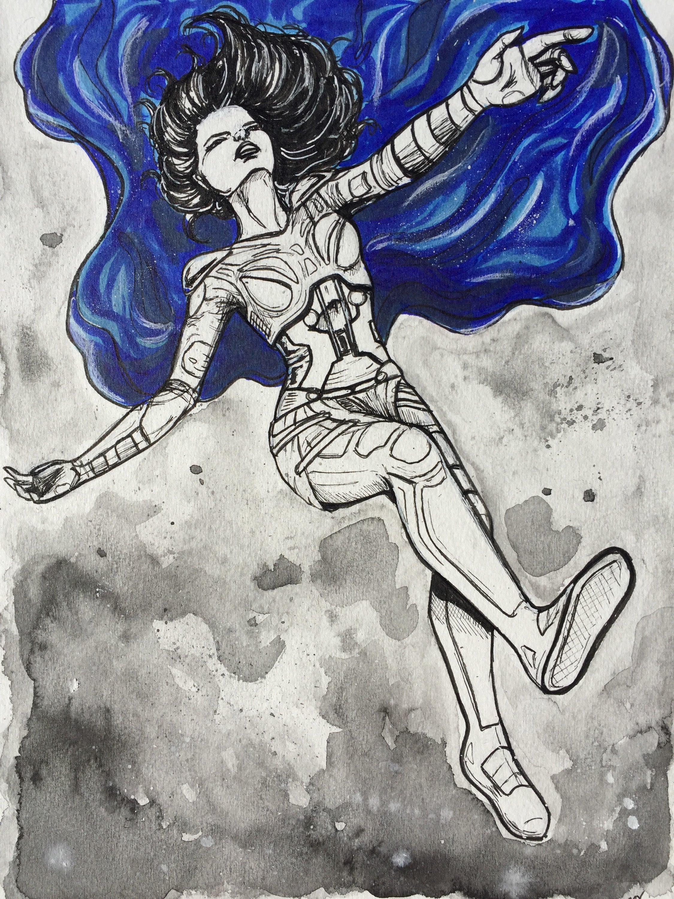 Valkyrie Original Pen and Ink Drawing by Sophia Cox Inktober - Etsy