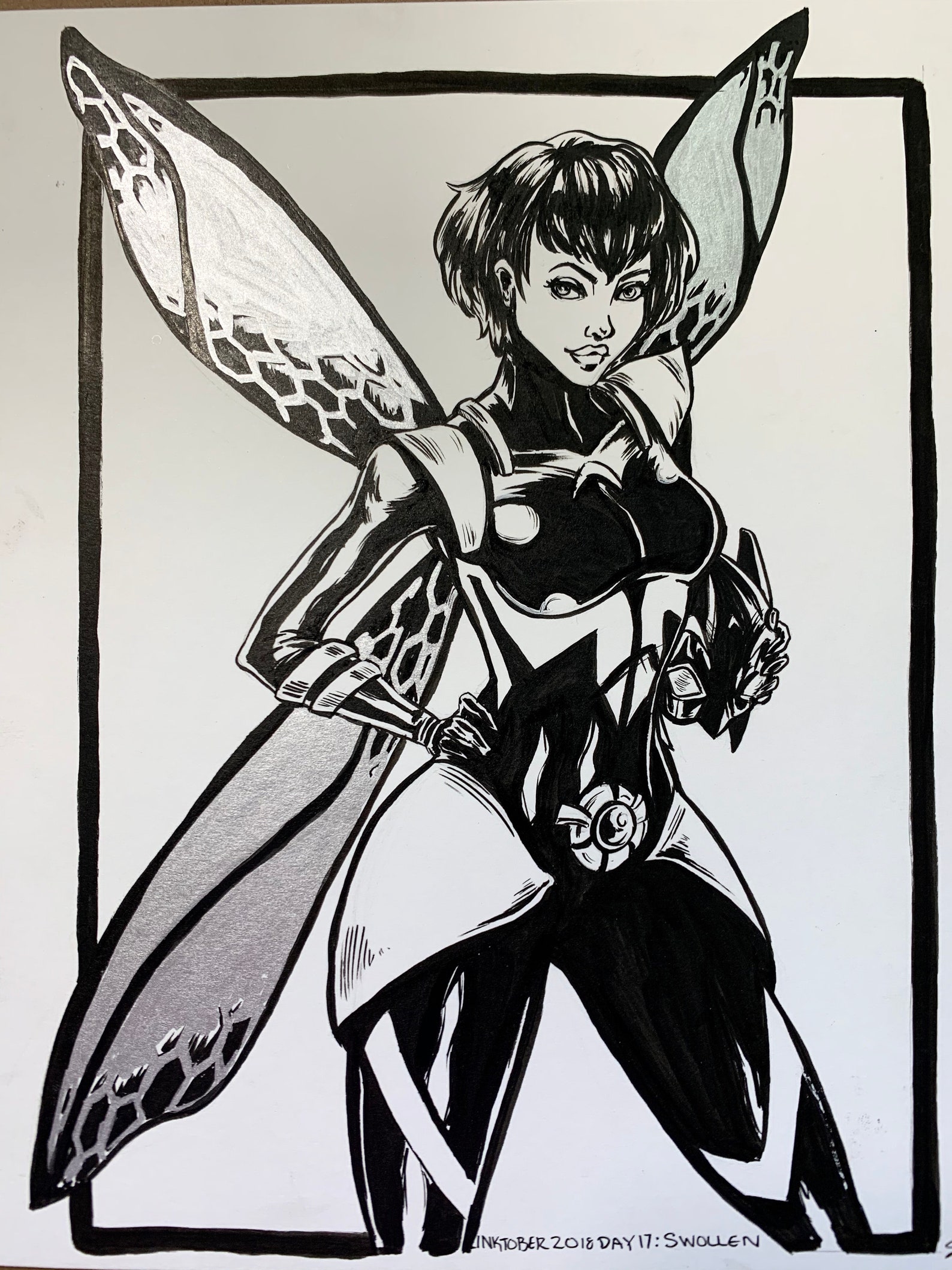 Wasp Marvel Inktober Original Illustration - Etsy