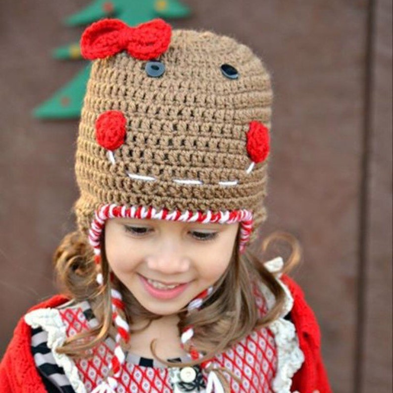 Gingerbread Beanie, Gingerbread Hat, Christmas Beanie, Christmas Hat ...