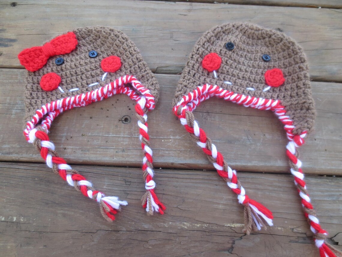 Gingerbread Beanies, Gingerbread Hats, Twin Hats, Twin Beanies ...