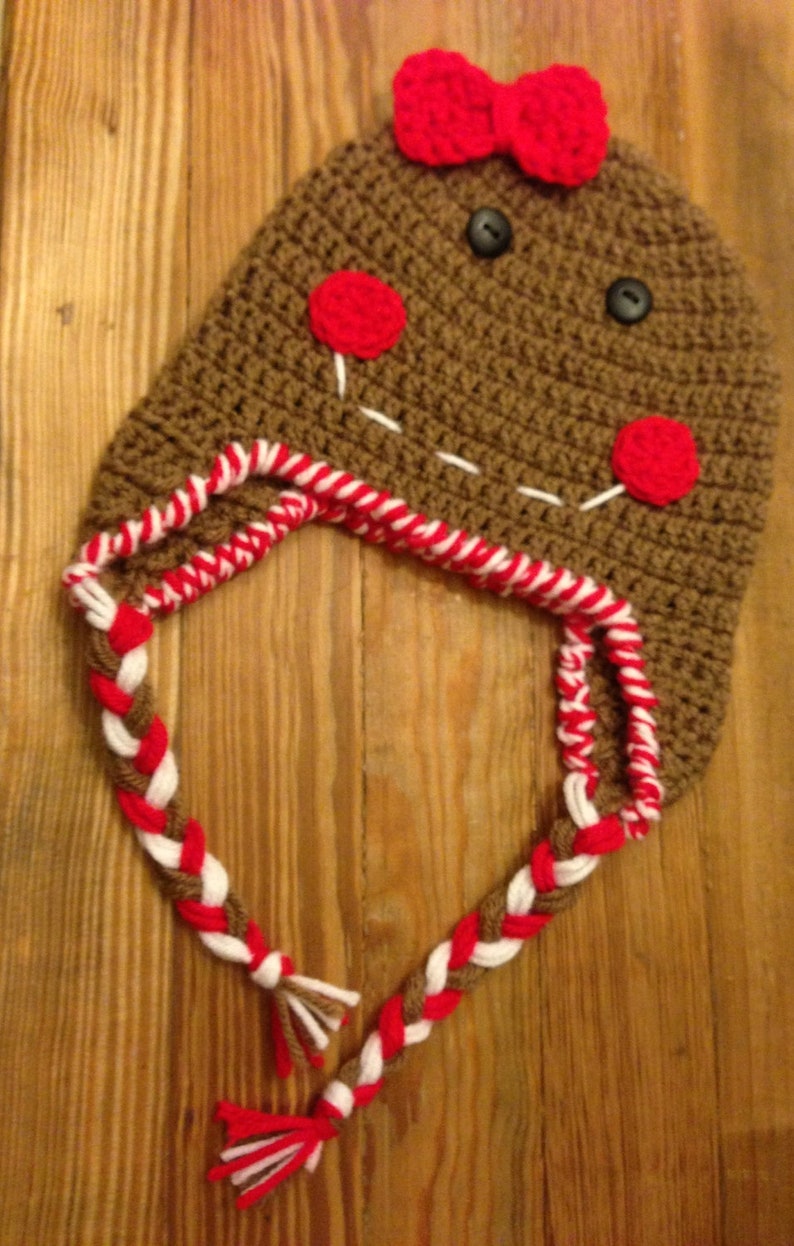 Gingerbread Beanie, Gingerbread Hat, Christmas Beanie, Christmas Hat ...