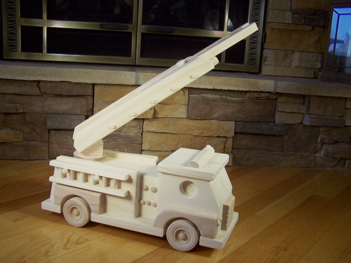 Handmade Wooden Fire Truck Toy | Etsy