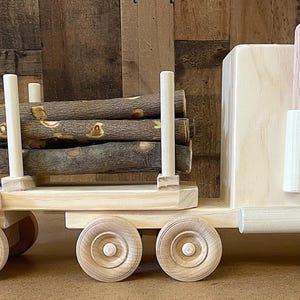 Handmade Wooden Log Truck Toy - Etsy