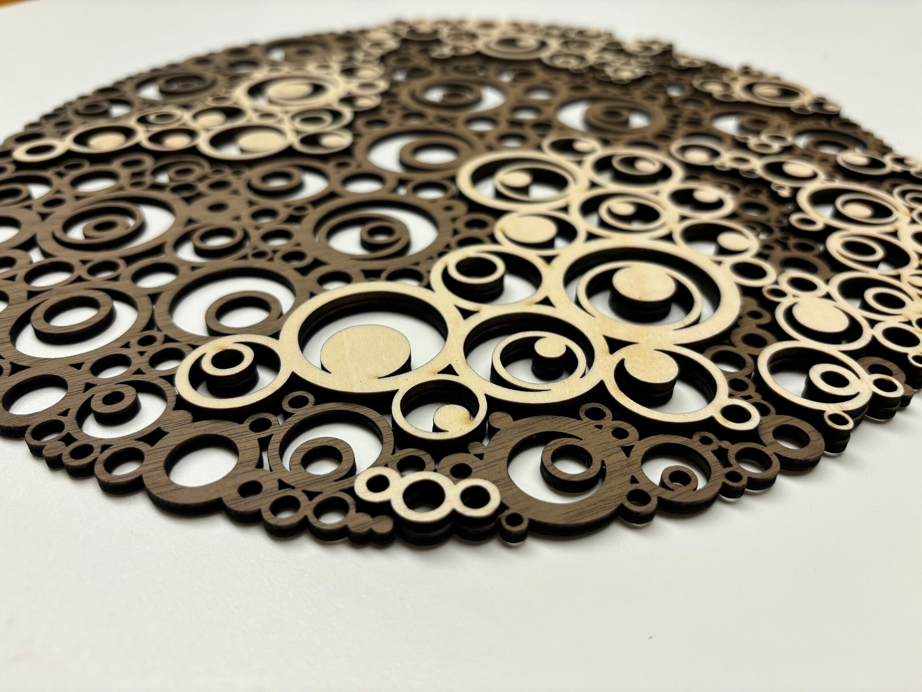 Wood Earth Map Modern Circle Pattern - Etsy