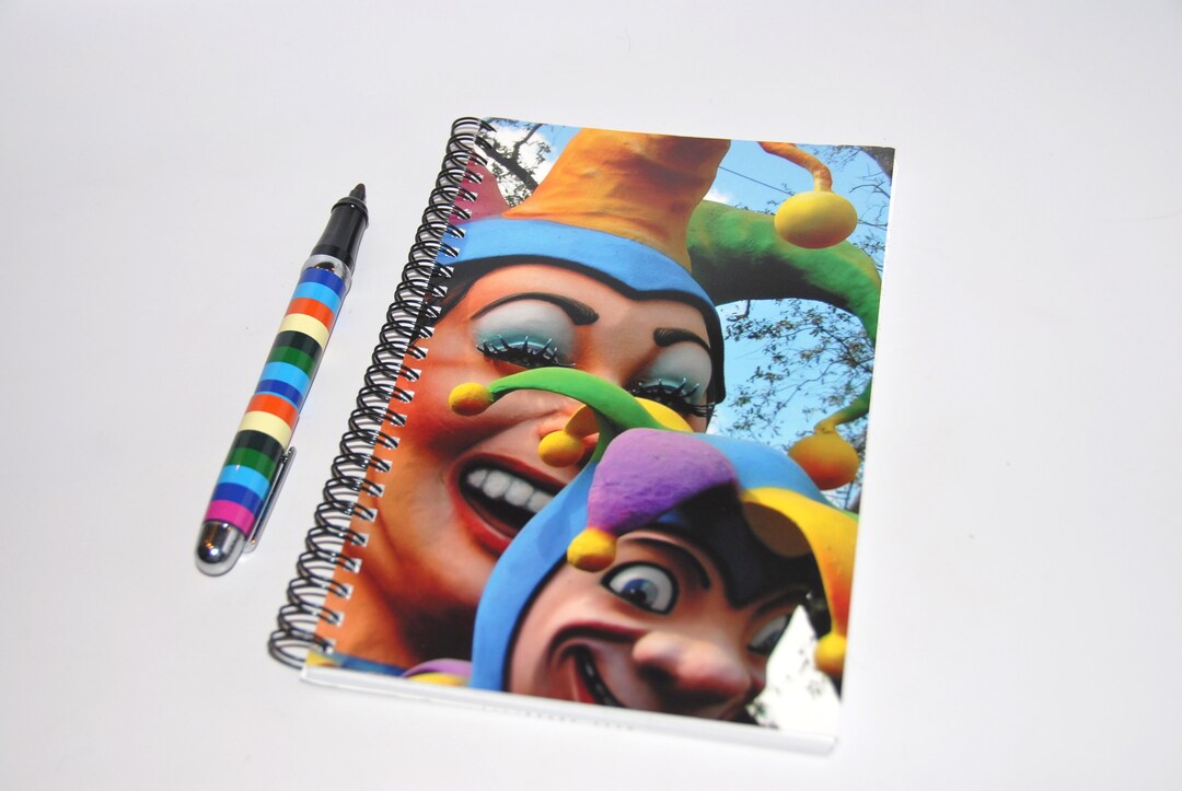 Jester Notebook New Orleans Notebook Mardi Gras Jestern Spiral Carnival ...