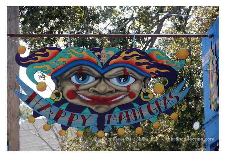 Mardi Gras Jester Sign Photograph