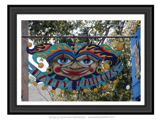 Mardi Gras Jester Sign Photograph