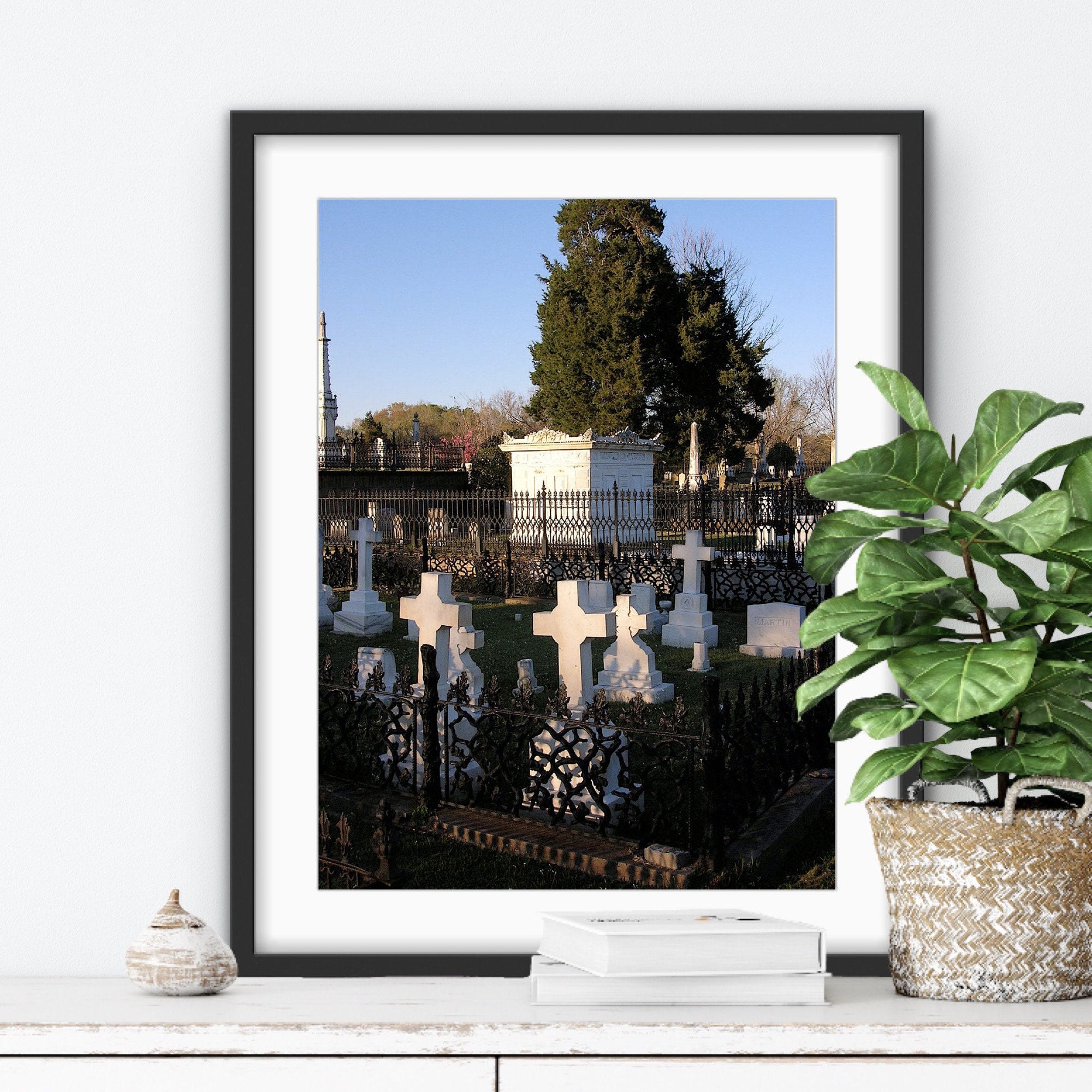Cemetery Photo Crosses and Tomb Print Graveyard Print Southern Cemetery ...