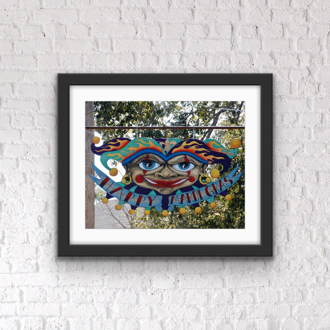 Mardi Gras Jester Sign Photograph