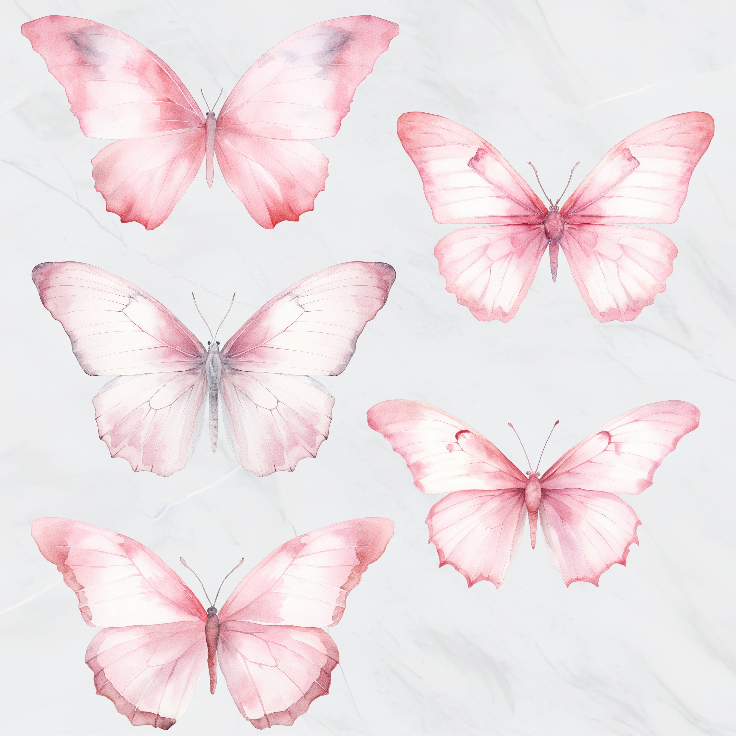 Pink and Purple Butterfly Clipart, Pink Floral Butterfly Clipart ...