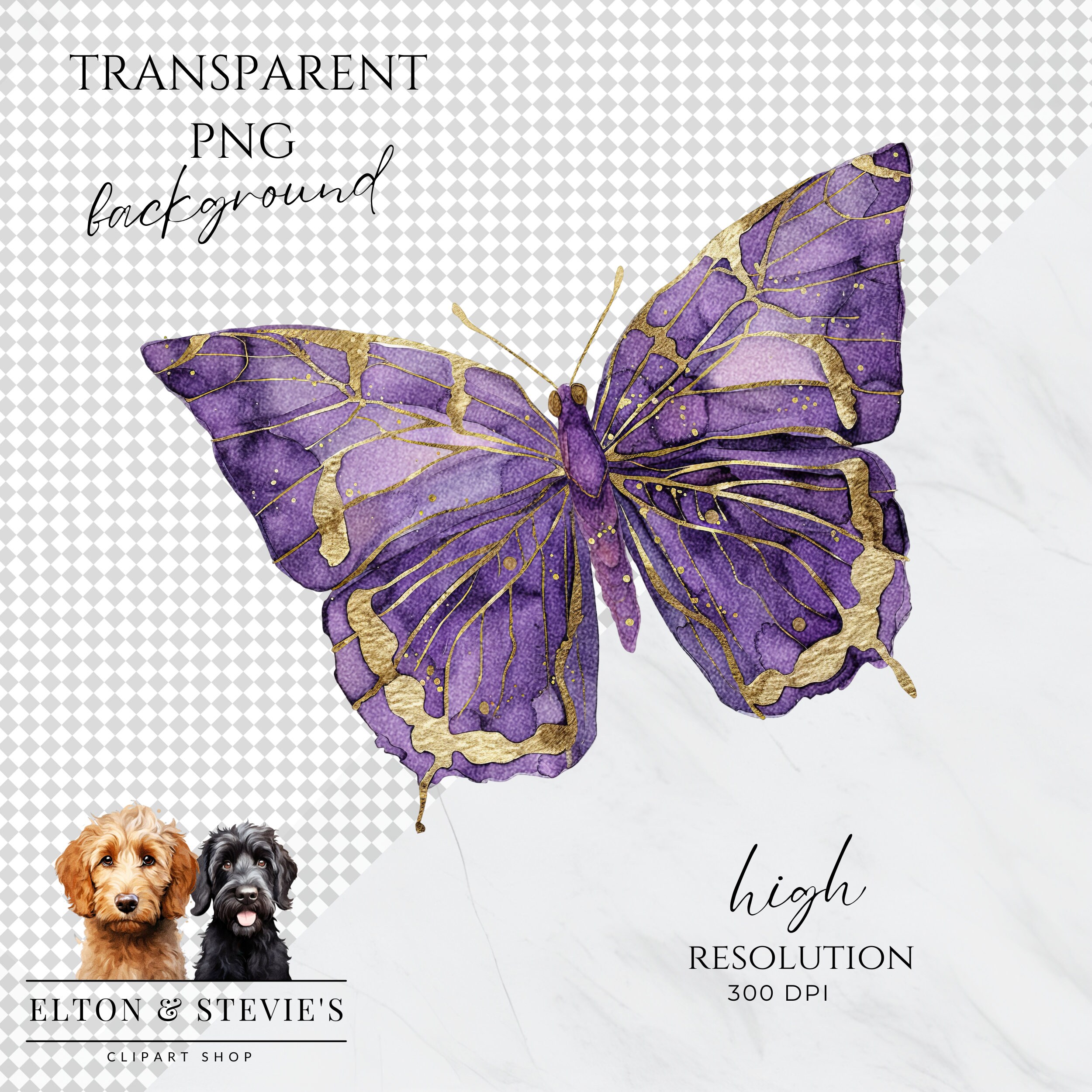 Purple Butterfly Clipart, Gold Glitter Butterflies Clip Art, Pastel ...