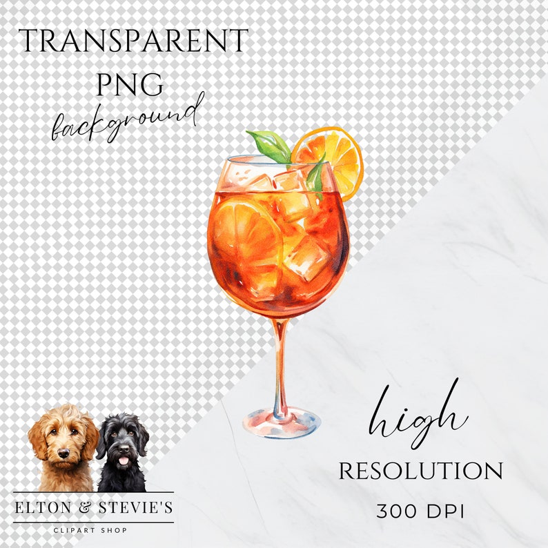 Aperol Clipart, Aperol Spritz PNG, Cocktail Drink Bundle Clipart, Bar ...