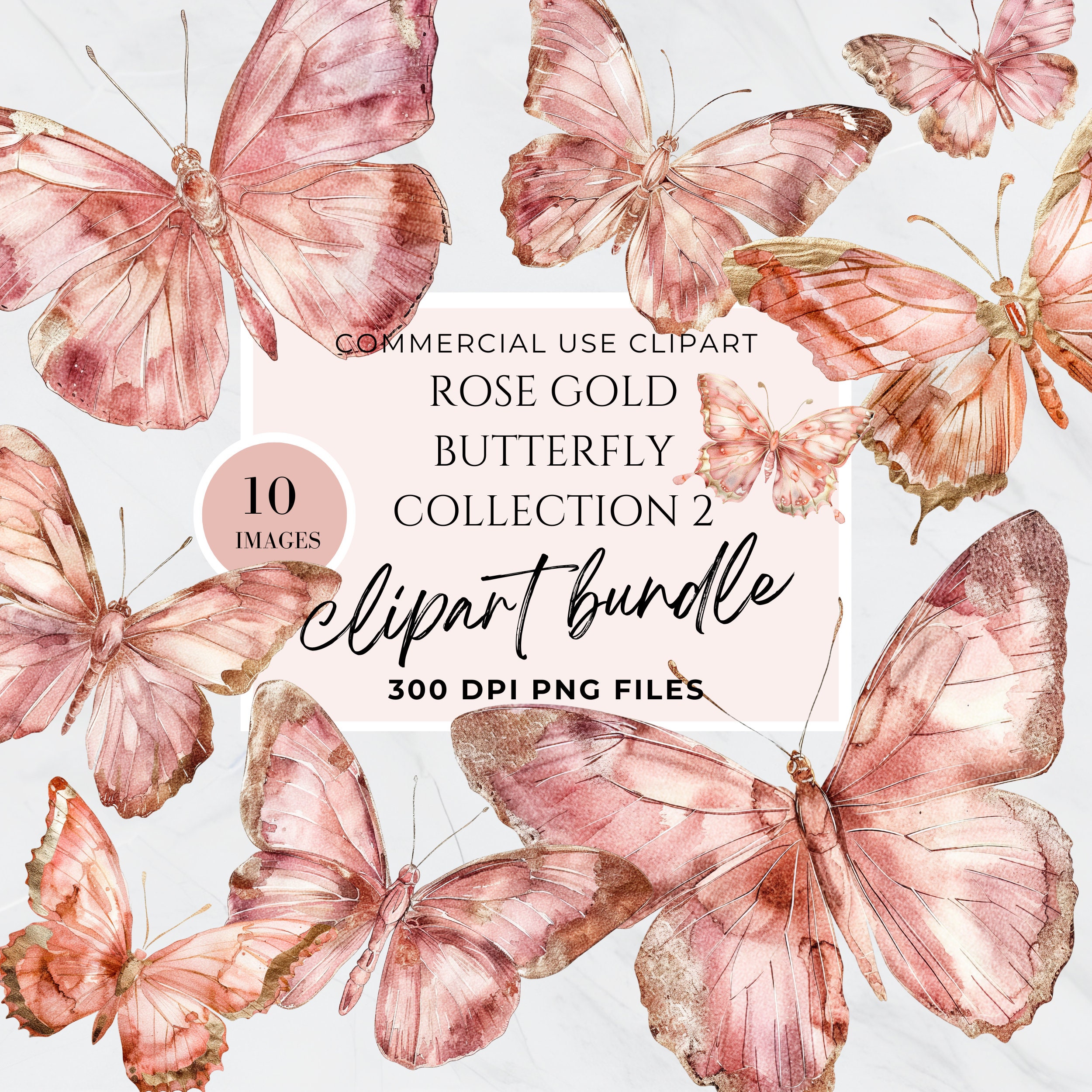 Rose Gold Butterfly Clipart, Gold Glitter Butterflies Clip Art, Pink ...