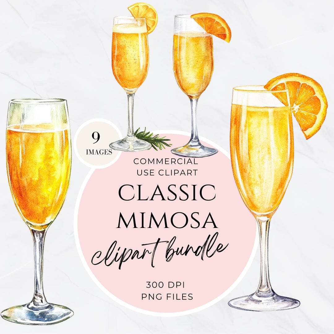 Mimosa PNG, Watercolor Drink Menu Clipart, Cocktail Clipart, Bar Menu ...