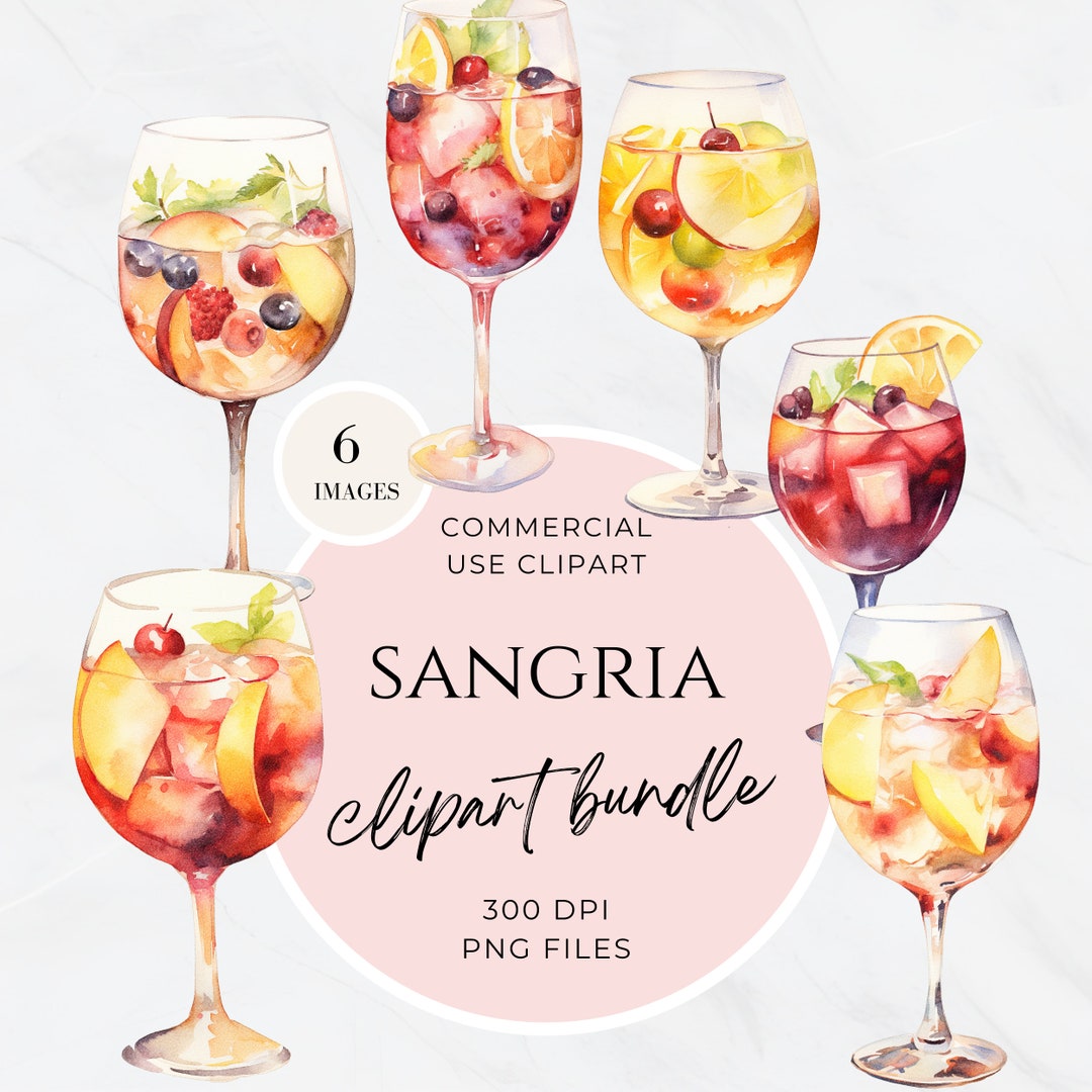 Bar Cart Clipart, Bar Menu Clip Art, Watercolor Signature Cocktail ...