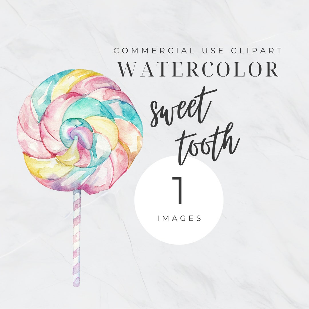 Land of Sweets Clipart, Watercolor Pastel Candy Land Clip Art, Sweets ...