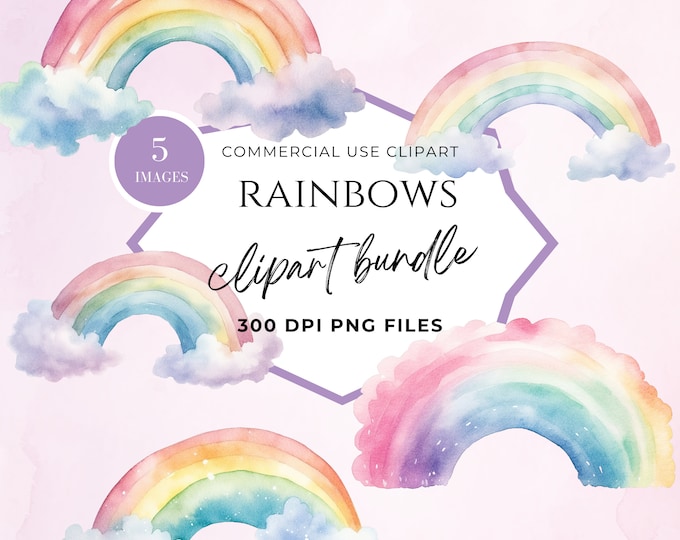 Rainbow Clipart, Nursery, Baby Shower, Kids Room | Cute Childrens ...