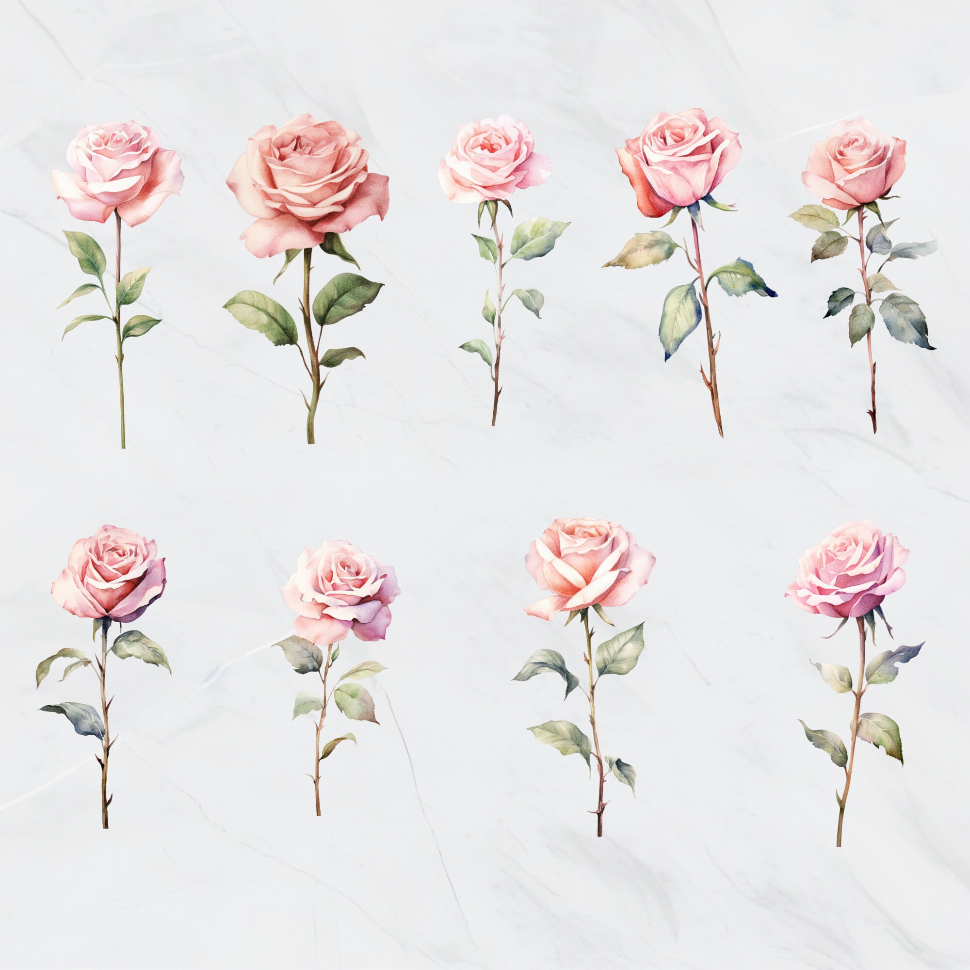 Rose Bud Clipart, Simple Rose Clip Art, Vintage Rose Clipart ...