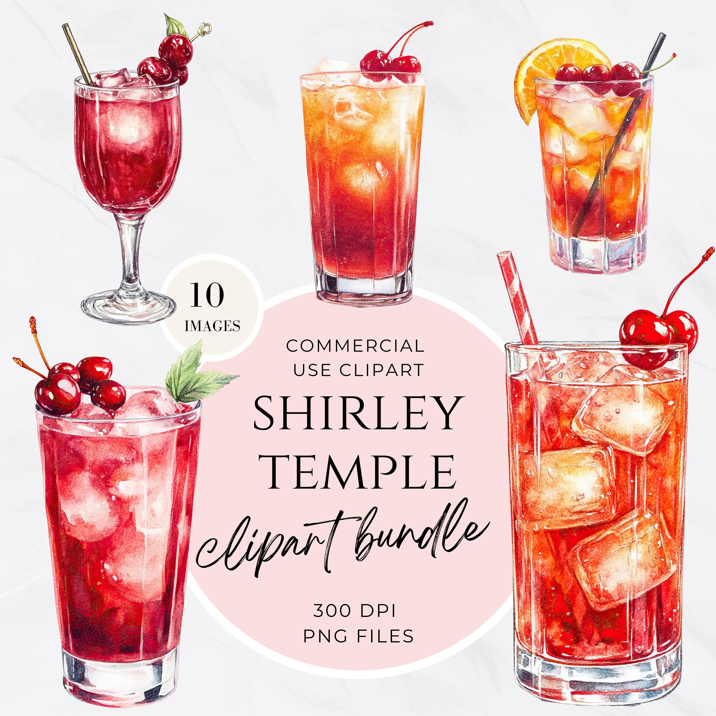 Shirley Temple PNG, Watercolor Drink Menu Clipart, Cocktail Clipart ...
