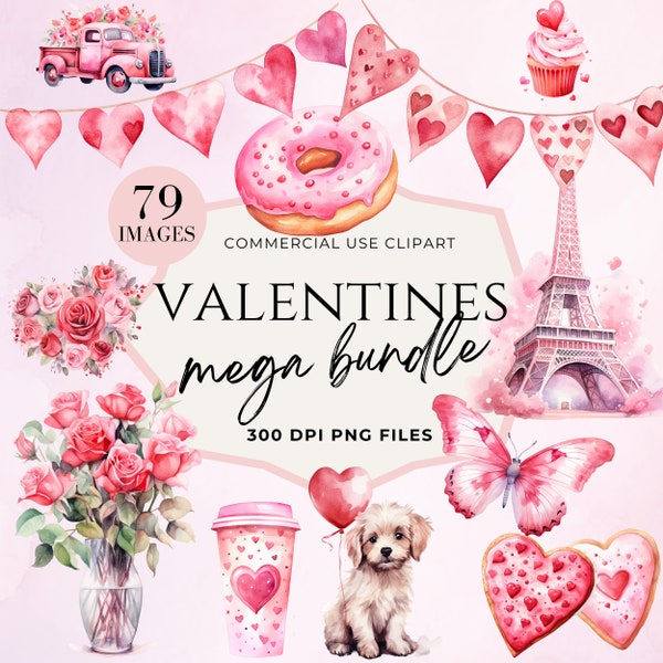 Valentines Puppy Clipart, Dog Clip Art Stickers, Watercolor Pet PNG ...