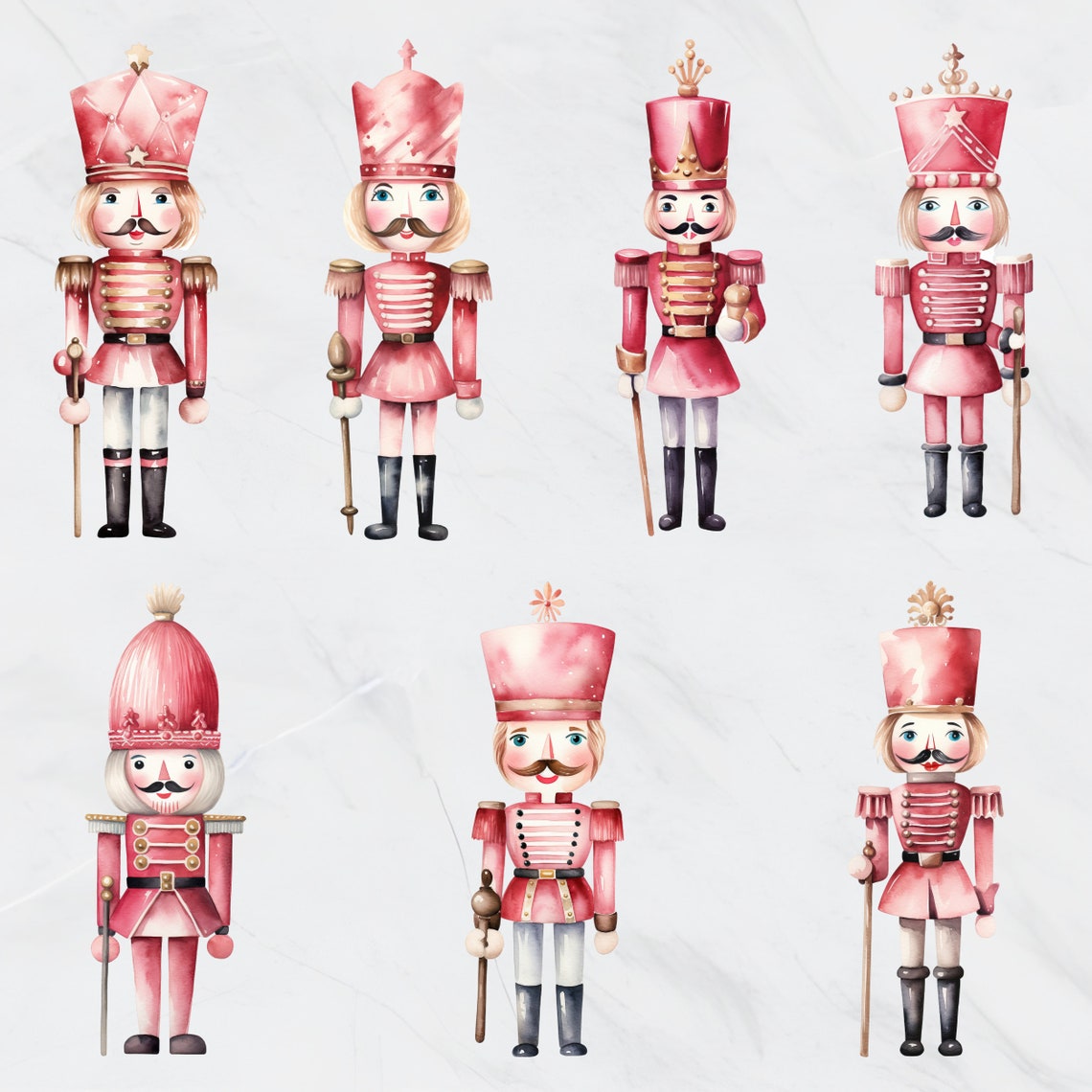 Pastel Nutcracker Clipart Watercolor Nutcracker Bundle - Etsy