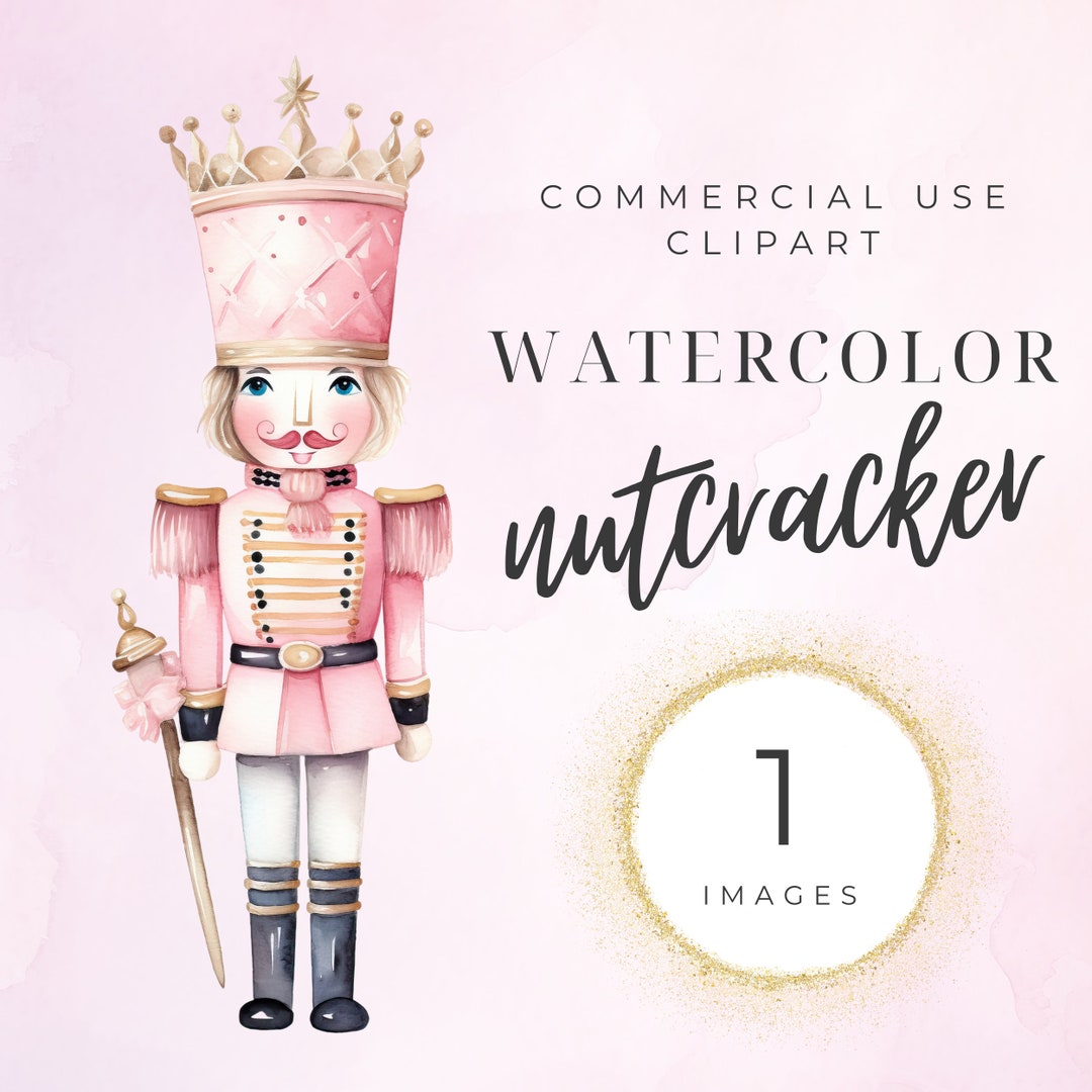 Pastel Nutcracker Clipart, Watercolor Nutcracker Bundle Clipart, Pink ...