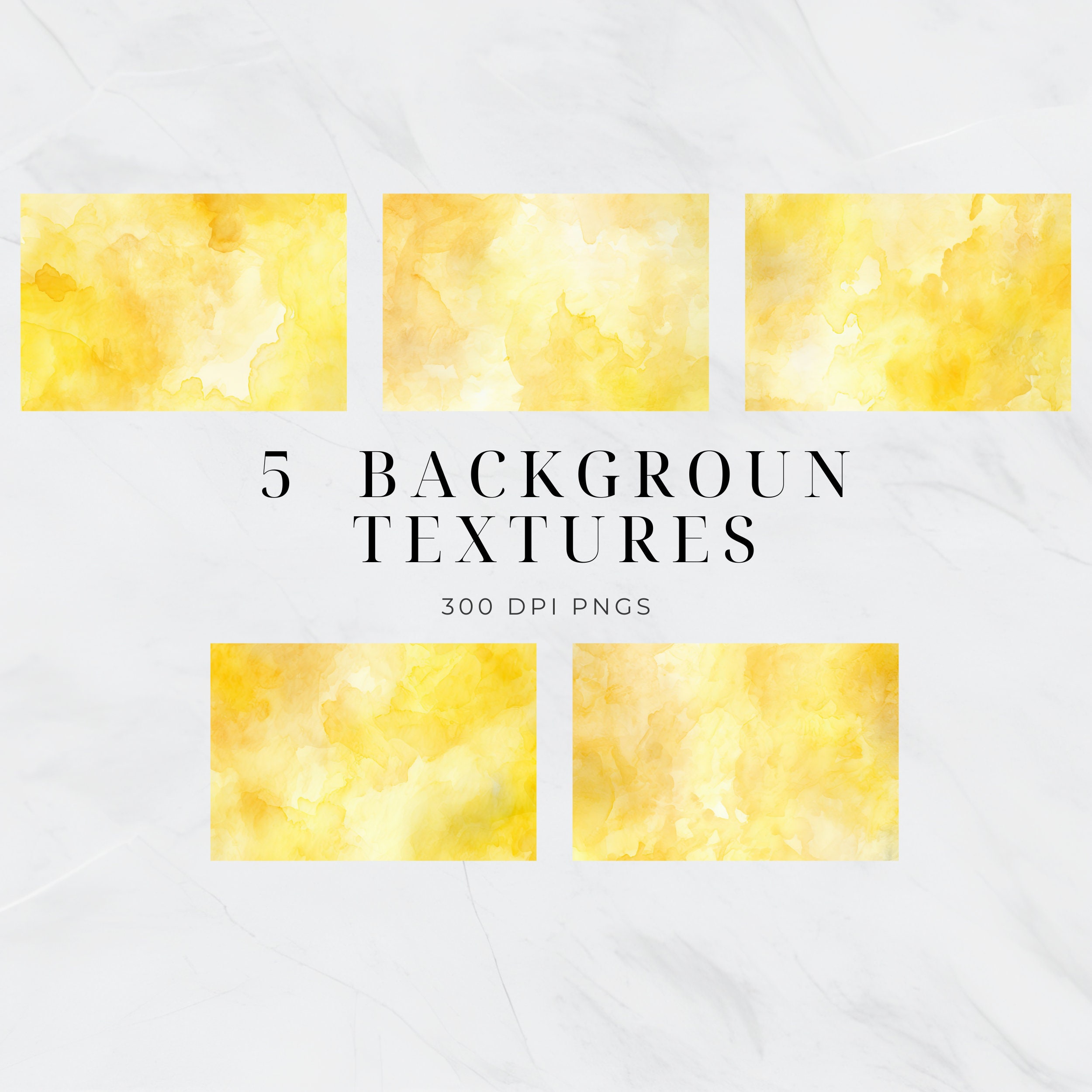 Watercolor Texture Clipart, Yellow Colors Gradient, Digitized Paper ...