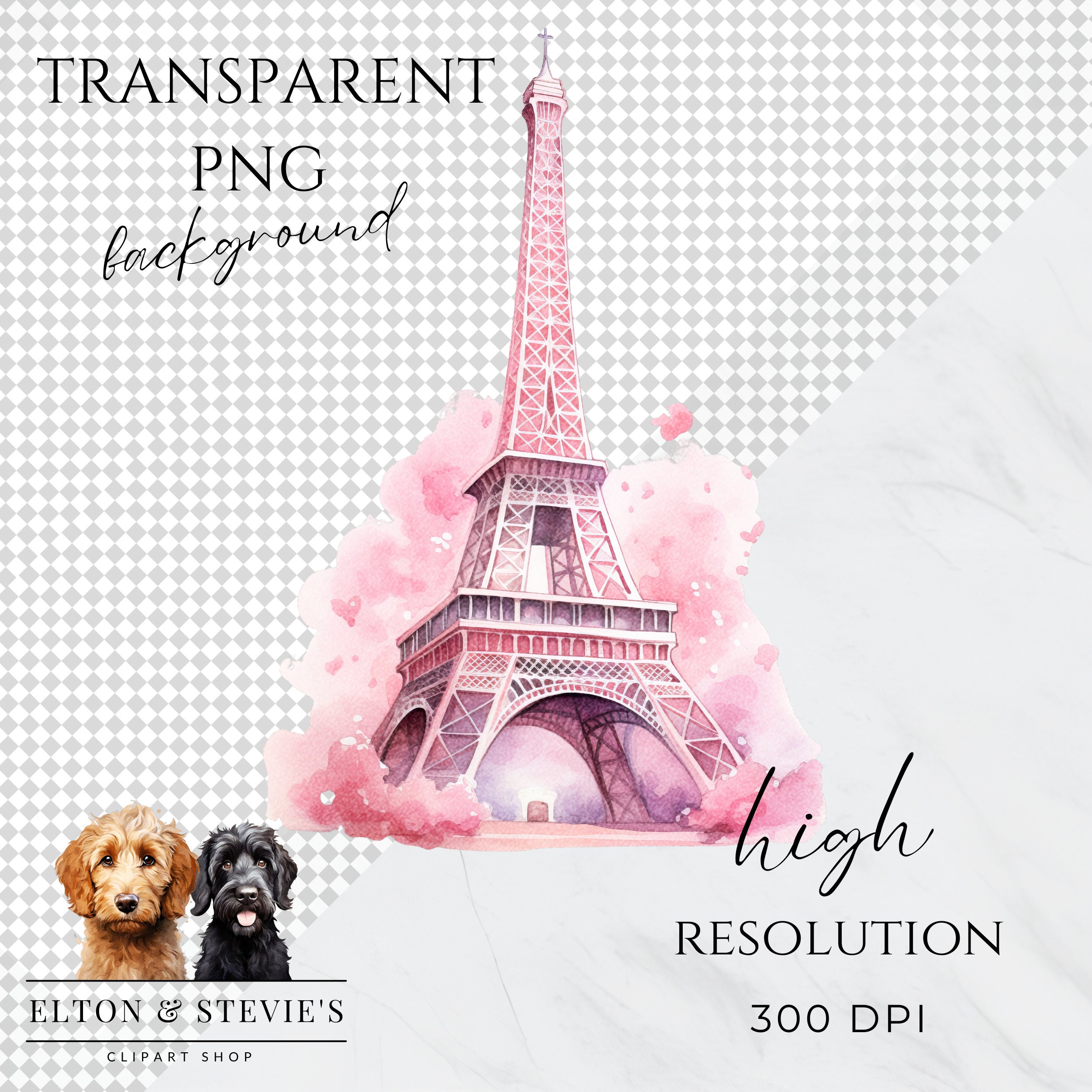 Eiffel Tower Clipart | Paris Floral Watercolor | French Clipart ...