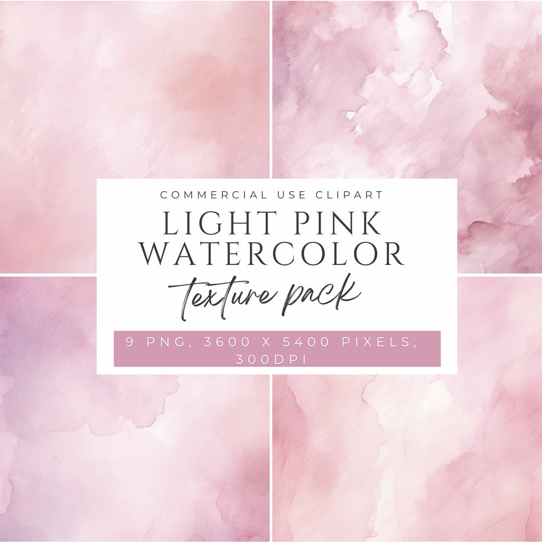 Watercolor Texture Clipart, Light Pink Colors Gradient, Digitized Paper ...