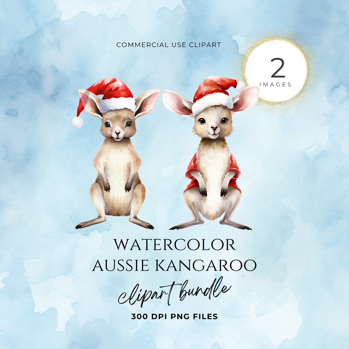 Australian Christmas Clipart, Australia Animals Clipart, Kangaroo ...