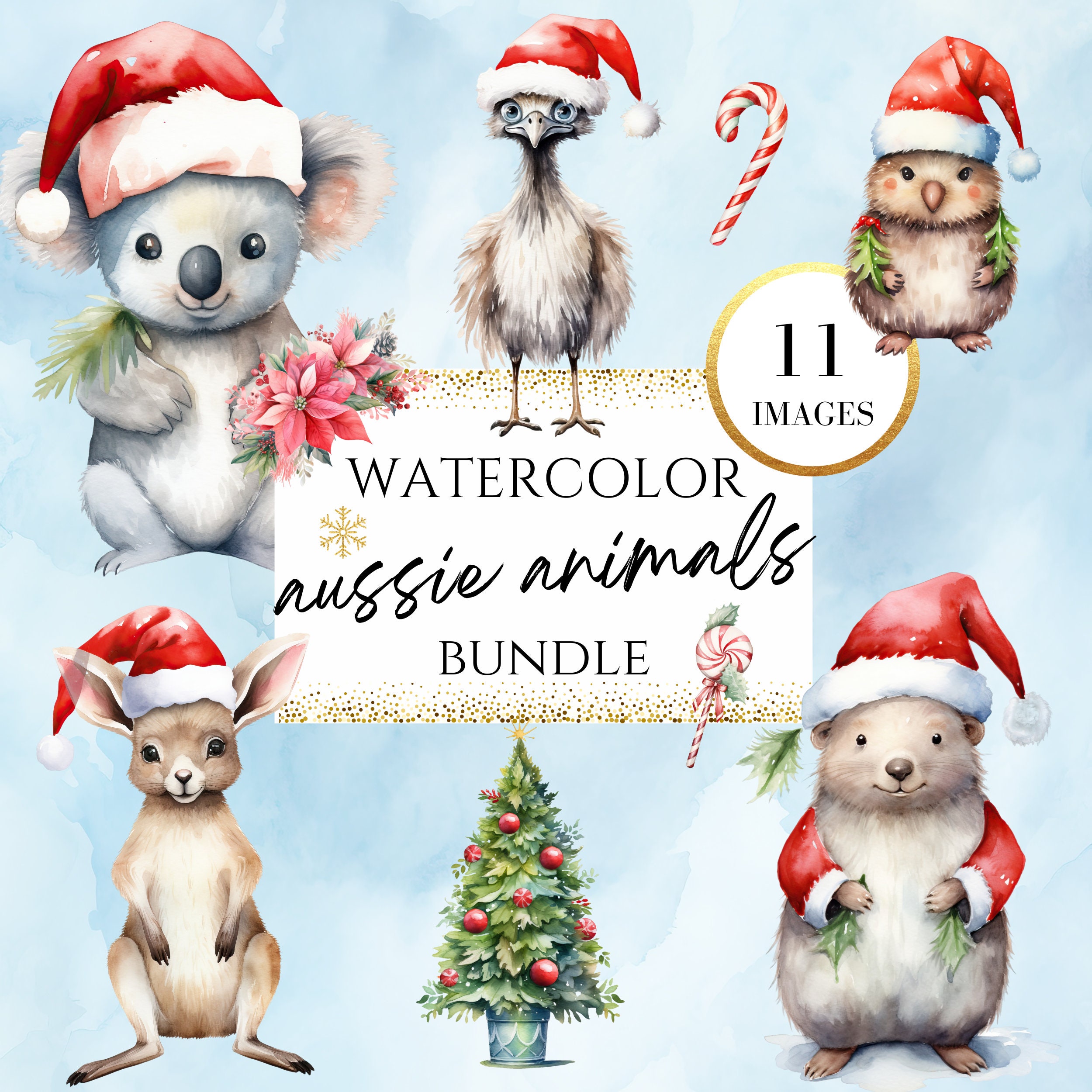 Australian Christmas Clipart, Australia Animals Clipart, Aussie ...