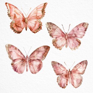 Rose Gold Butterfly Clipart, Gold Glitter Butterflies Clip Art, Pink ...