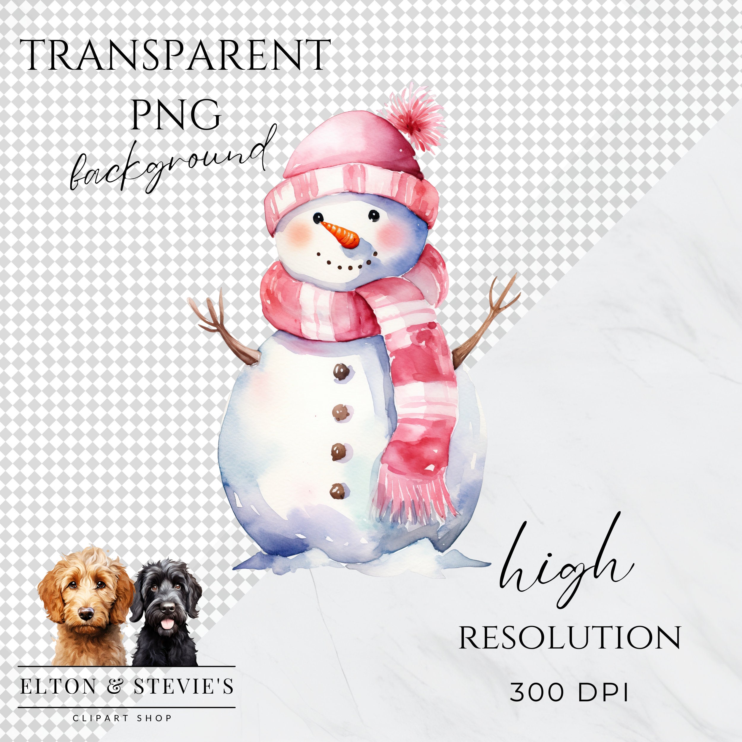 Snowman Family Clipart, Watercolor Christmas Snowman Clipart Commercial ...