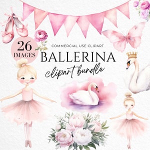 Clipart Watercolor Ballerina, Pink Ballerina, Ballerina Animal, Baby ...