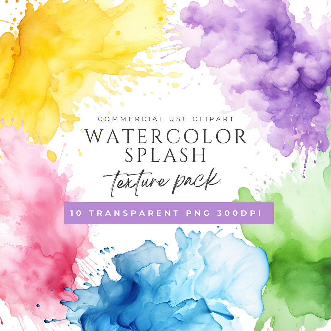 Pastel Watercolor Alcohol Ink Splash Clipart, Paint Color Splash ...