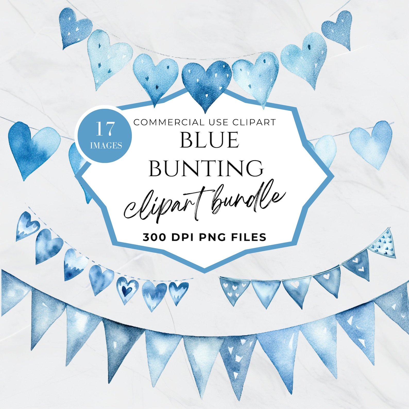 Watercolor Bunting Flag Clip Art, Bunting Banner Clip Art, Party Flags ...