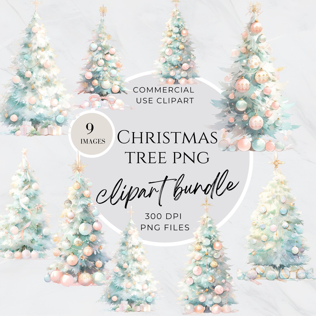 Boho Christmas Trees Clipart, Winter Clipart, Merry Christmas PNG ...