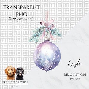 Watercolor Christmas Ornament Clipart, Ornaments Clipart, Pastel Colors ...