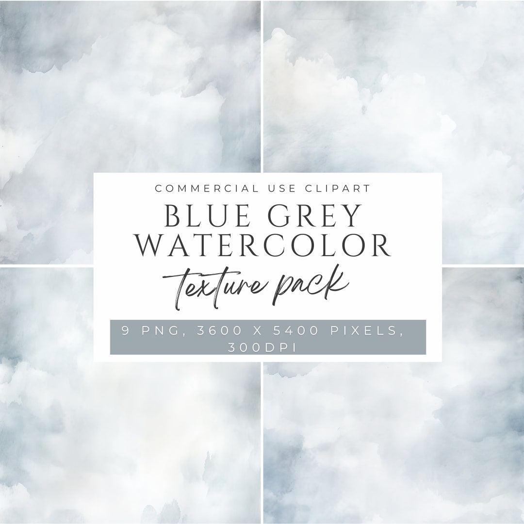 Watercolor Texture Clipart, Grey Colors Gradient, Digitized Paper ...