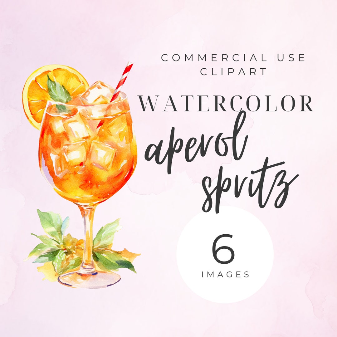 Aperol Clipart, Aperol Spritz PNG, Cocktail Drink Bundle Clipart, Bar ...