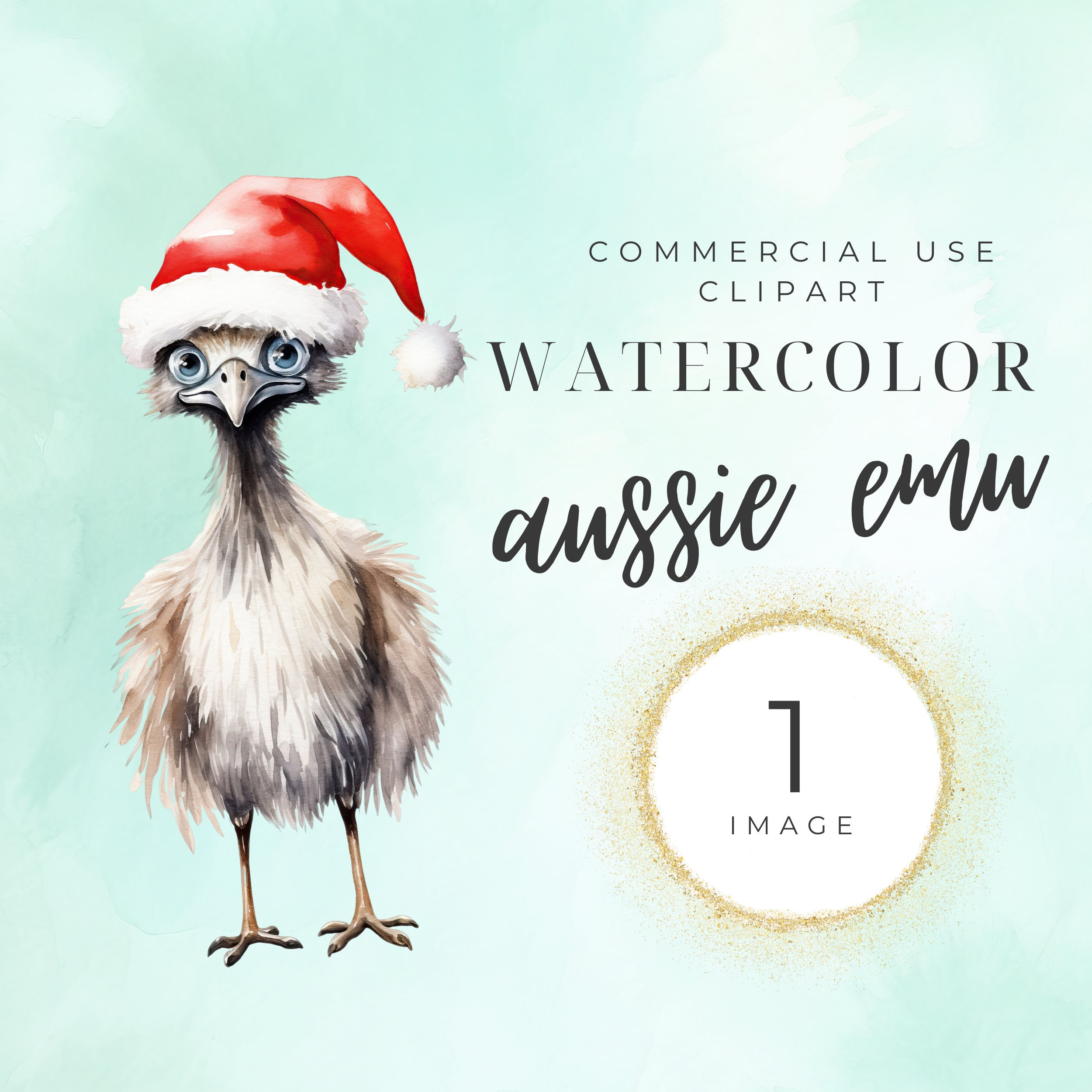 Australian Christmas Clipart, Australia Animals Clipart, Emu, Aussie ...