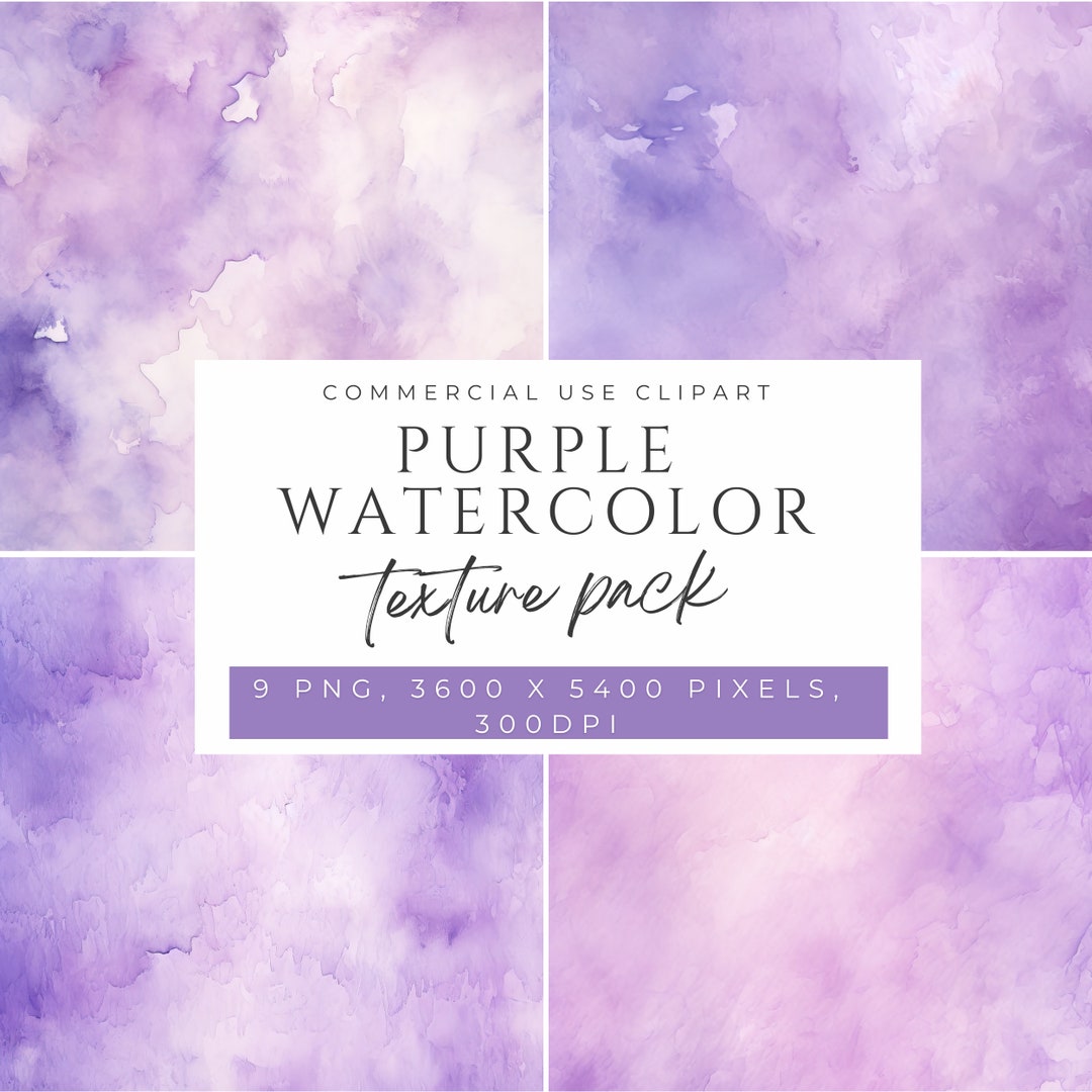 Watercolor Texture Clipart, Purple Colors Gradient, Digitized Paper ...