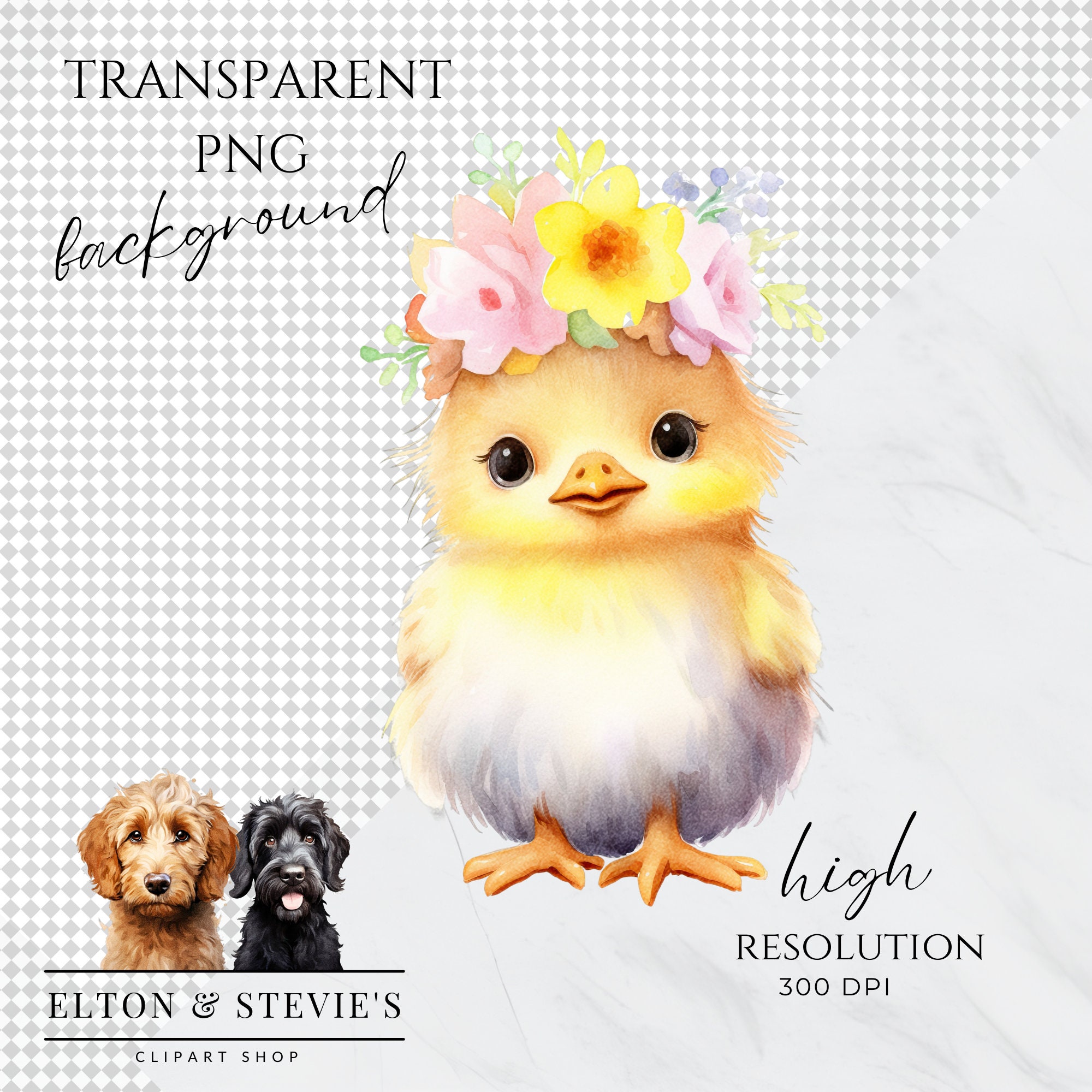 Easter Chicken Clipart, Watercolor Cute Easter Chick Clip Art, Duckling ...