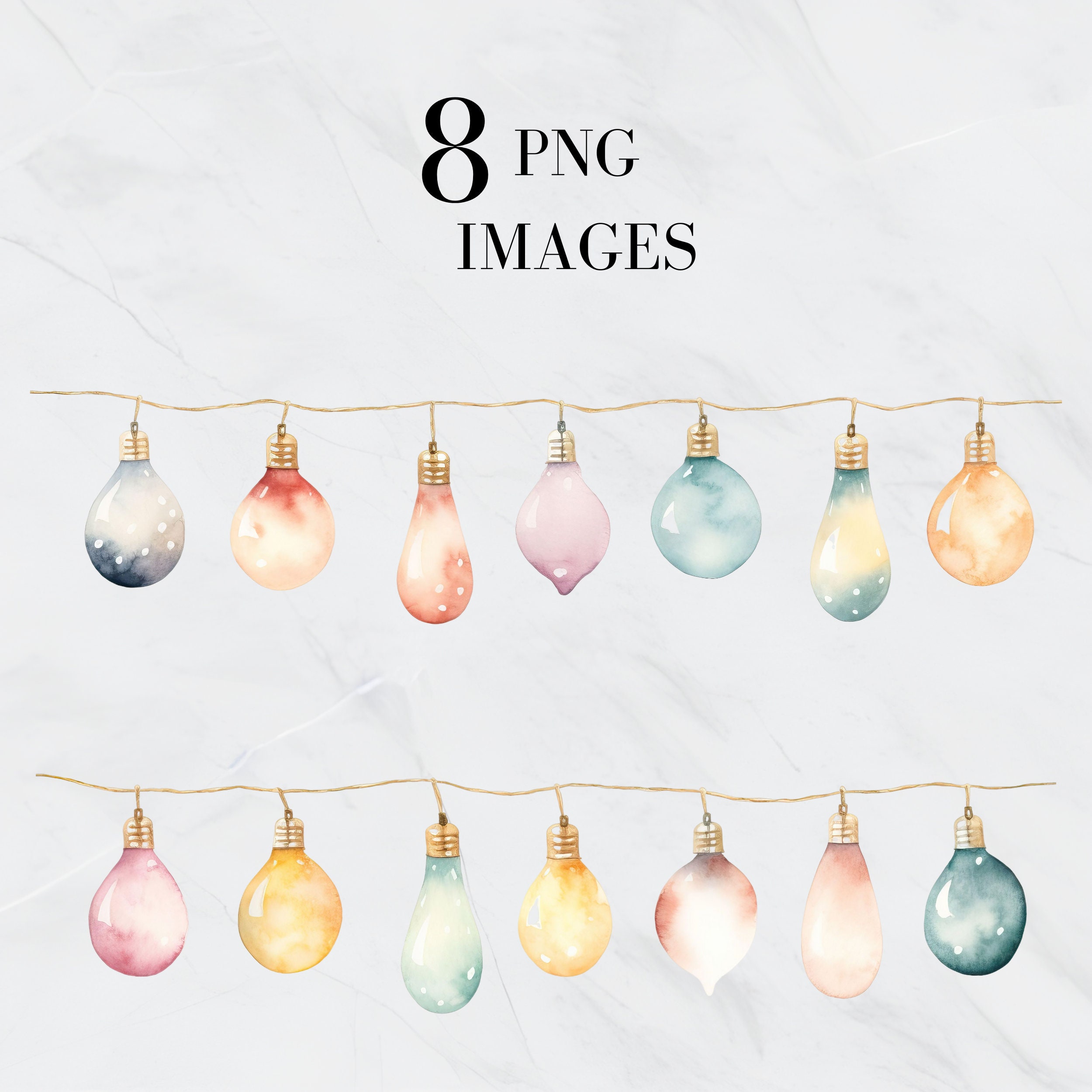 Watercolor Christmas Lights Clipart, Christmas Tree Lights Clipart ...