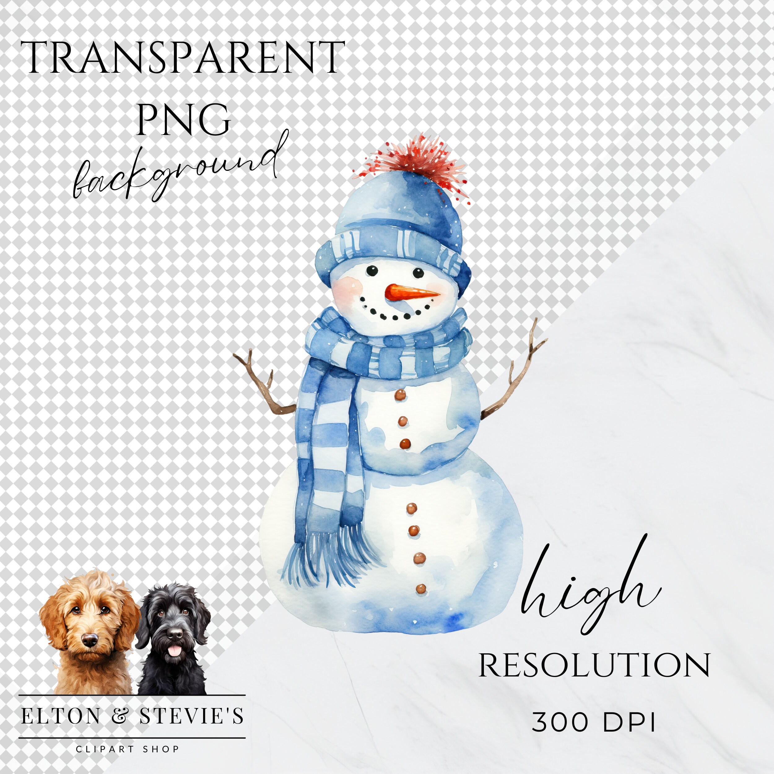 Snowman Family Clipart, Watercolor Christmas Snowman Clipart Commercial ...