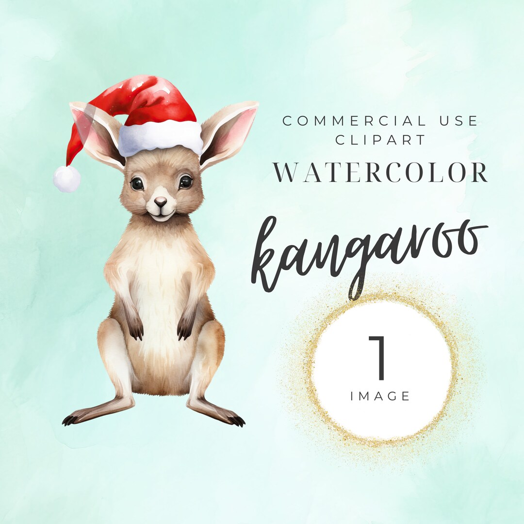 Australian Christmas Clipart, Australia Animals Clipart, Kangaroo ...