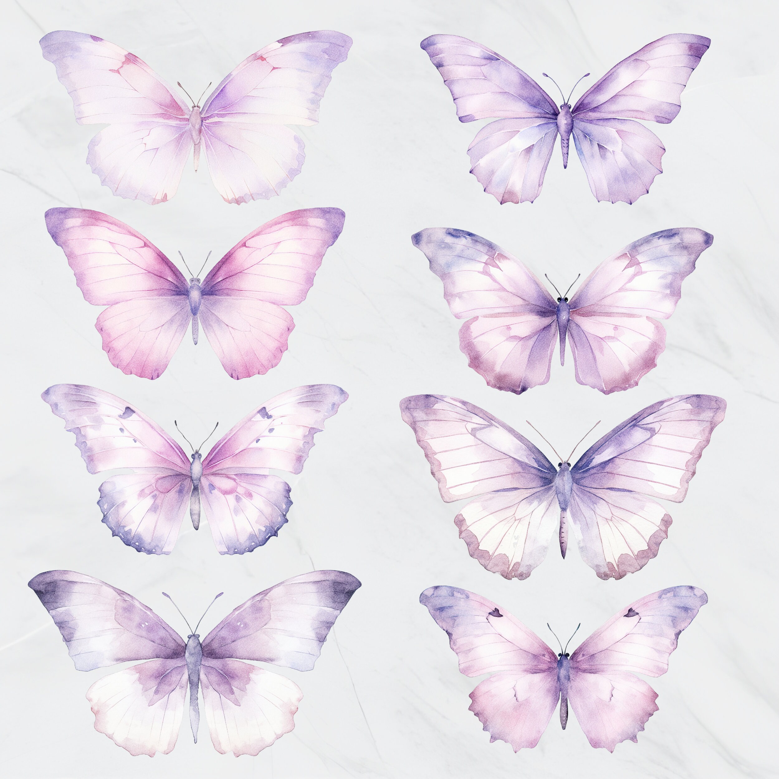 Pink and Purple Butterfly Clipart, Pink Floral Butterfly Clipart ...