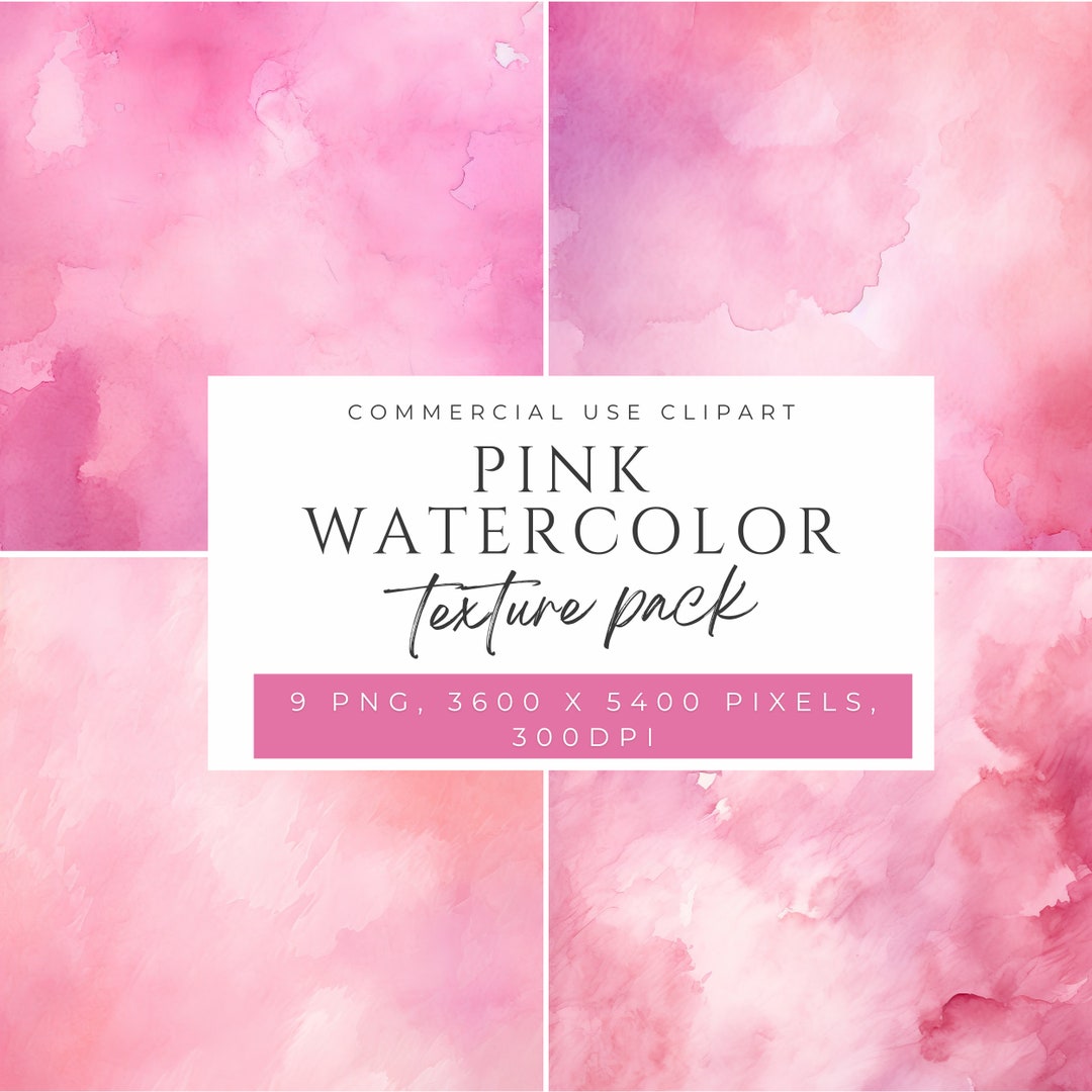 Watercolor Texture Clipart, Pink Colors Gradient, Digitized Paper ...
