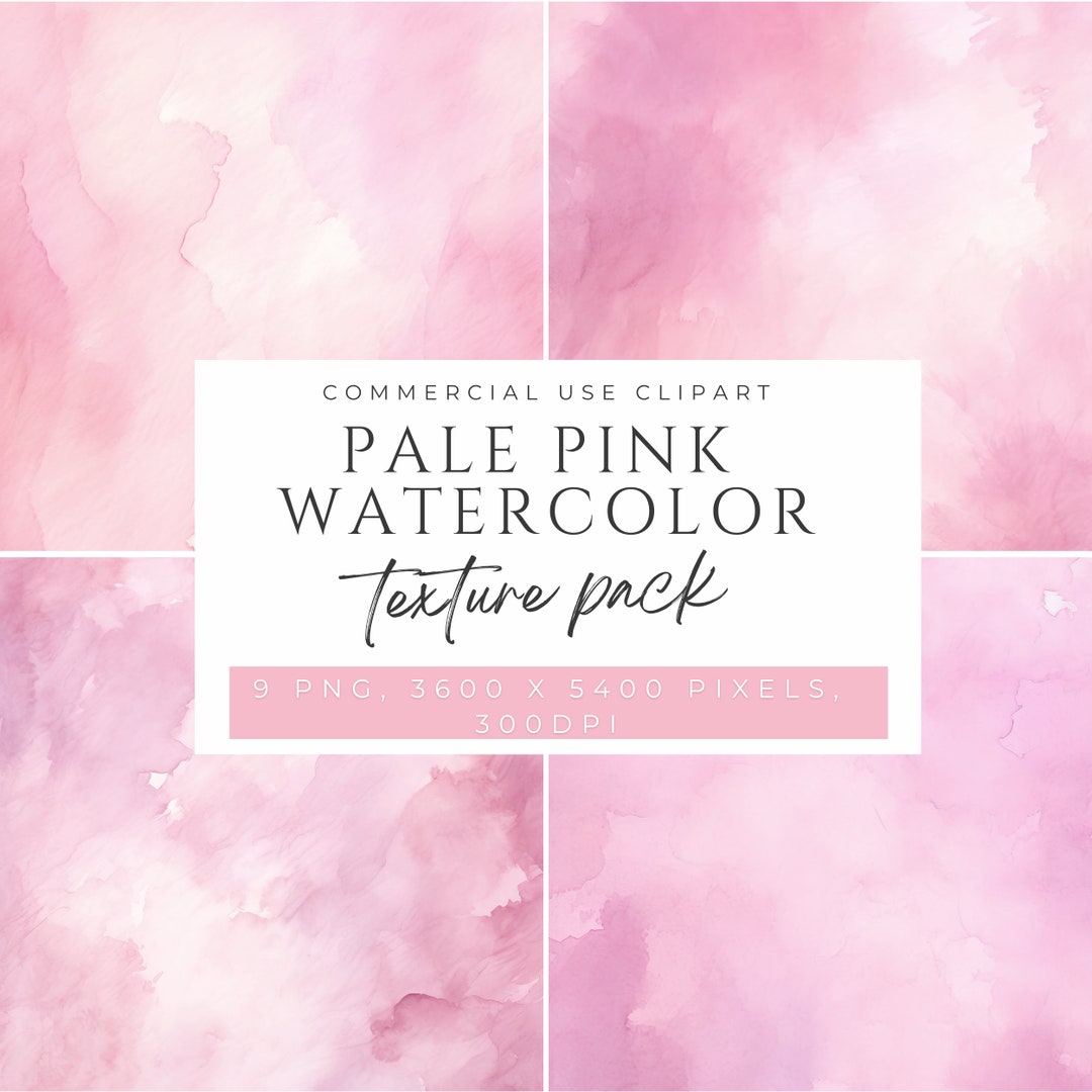 Watercolor Texture Clipart, Pale Pink Colors Gradient, Digitized Paper ...